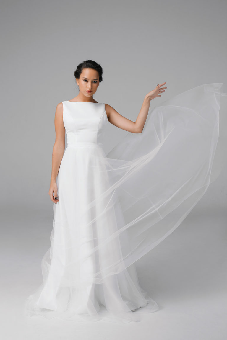 Simple a-line wedding dress